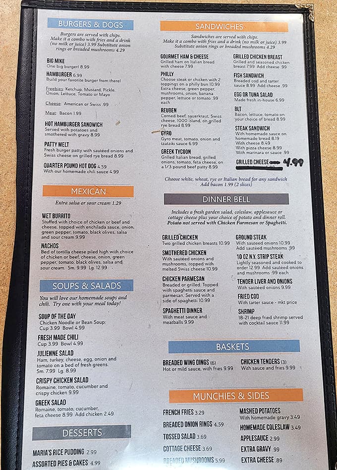 The menu reads like a greatest hits album of American comfort classics, with breakfast served all day.