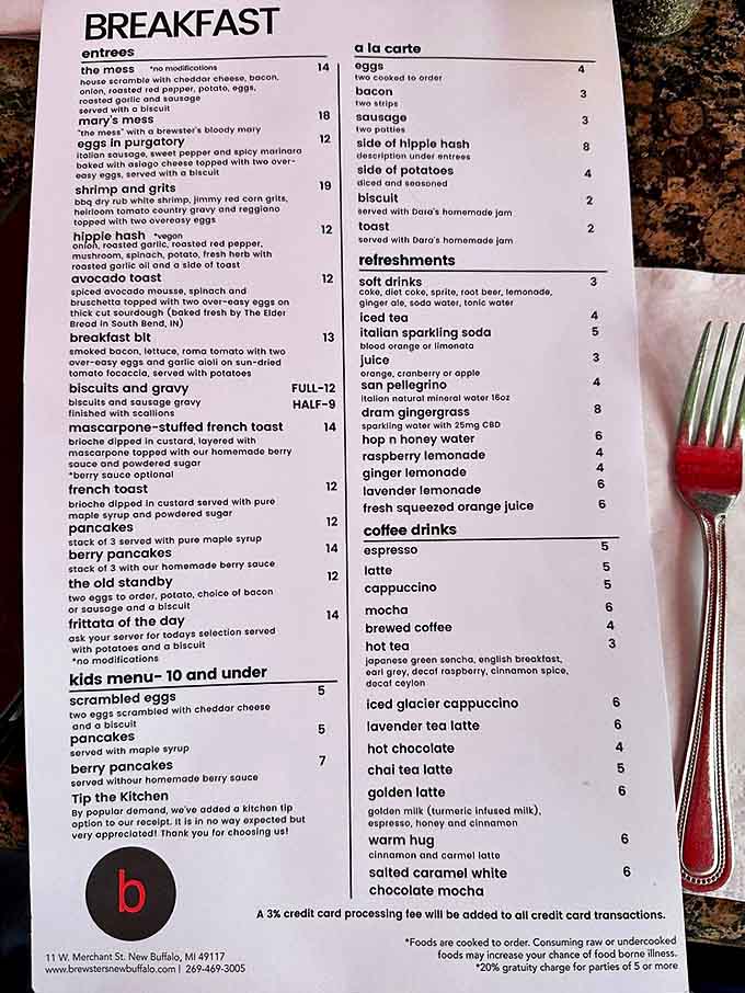 The breakfast menu reads like poetry for your palate – from "The Mess" scramble to custard-dipped French toast that makes mornings worth facing.