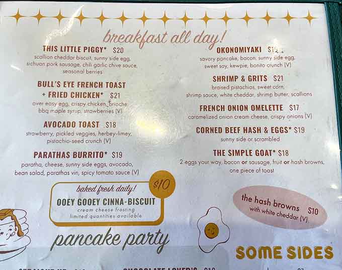 Decisions, decisions! The chalkboard menu showcases house specialties that have turned first-time visitors into loyal regulars.