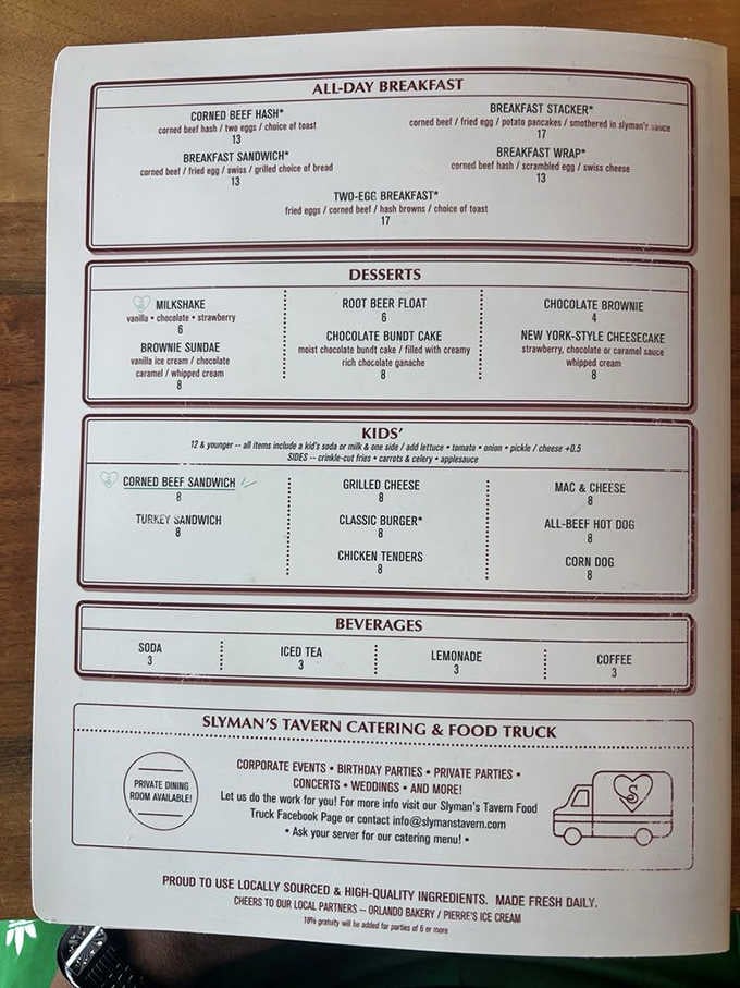 The all-day breakfast section alone is worth framing &ndash; corned beef hash that makes morning people out of night owls.