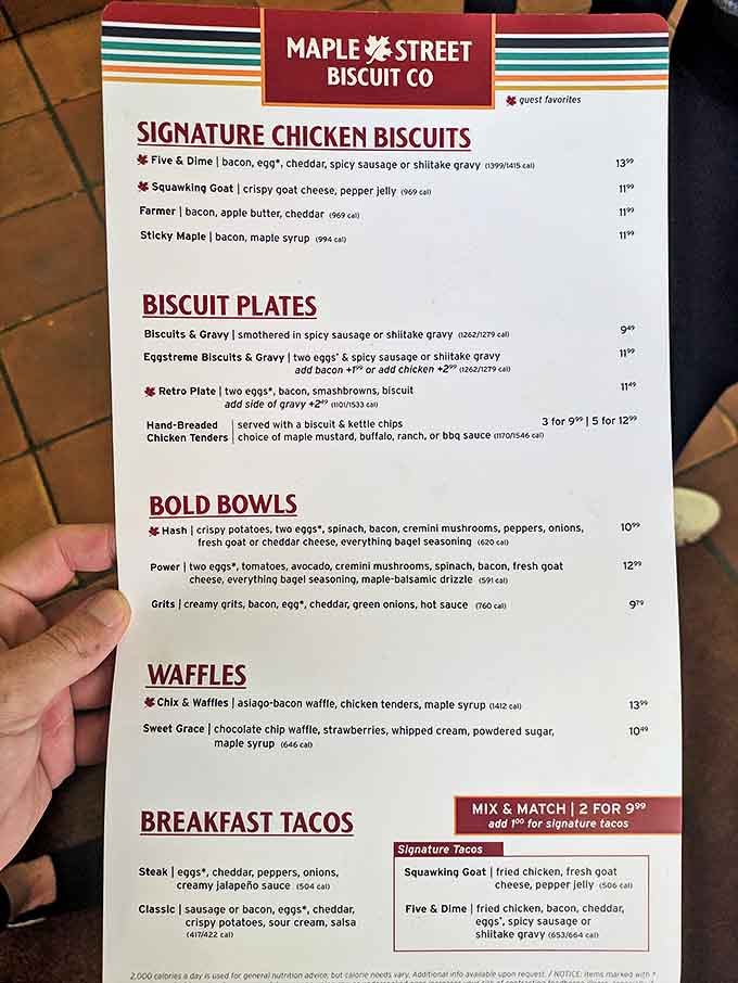 The menu reads like breakfast poetry &ndash; corned beef hash, biscuits and gravy, and King's French Toast stealing the spotlight.