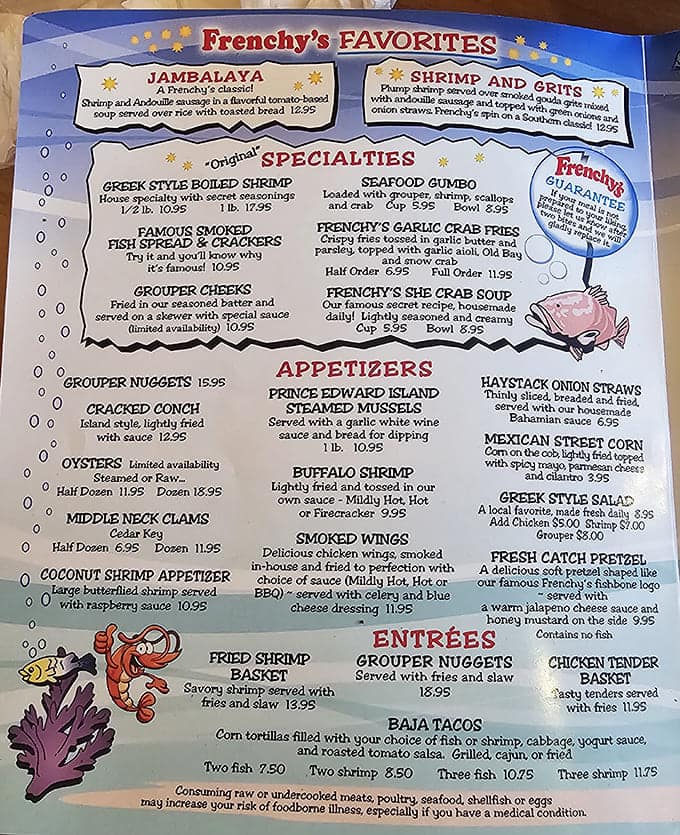 The menu reads like poetry for seafood lovers &ndash; jambalaya, grouper cheeks, and those legendary stone crab claws that have locals setting calendar reminders for season opening.