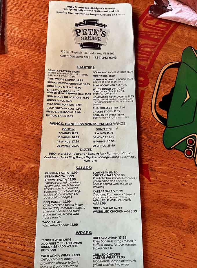 The menu at Pete's Garage reads like a love letter to comfort food, with appetizers that could easily steal the show from main courses.