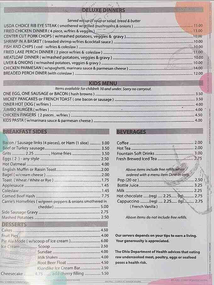 A laminated treasure map to breakfast paradise, offering everything from fluffy omelets to meatloaf that would make your grandmother jealous.