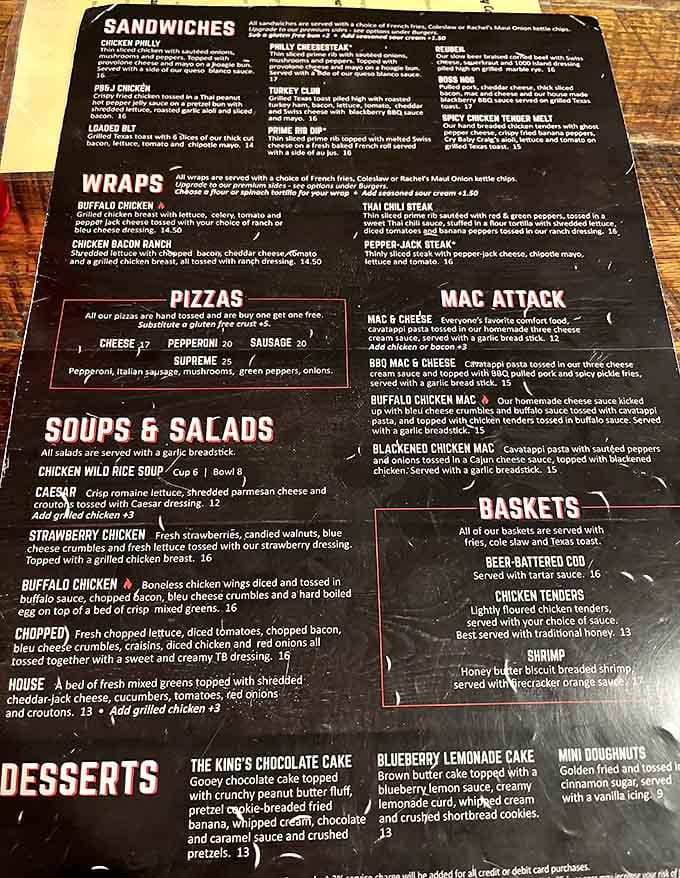 This menu reads like a love letter to comfort food, with cheese curds as the main character.