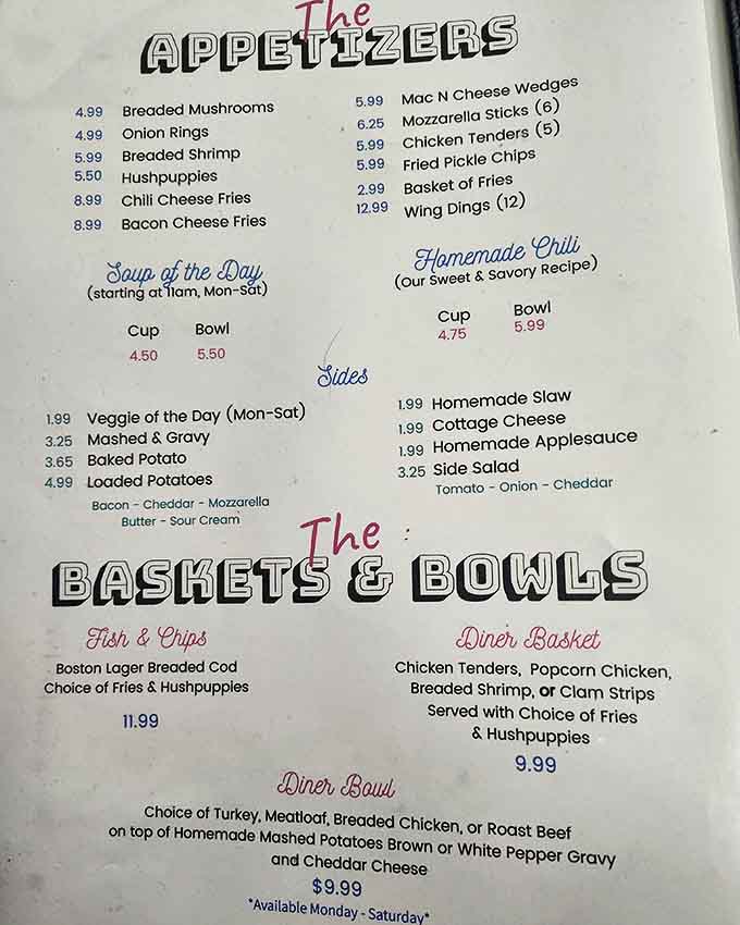 The appetizer menu reads like a greatest hits album of comfort food classics &ndash; no fusion confusion here, just honest-to-goodness diner delights.