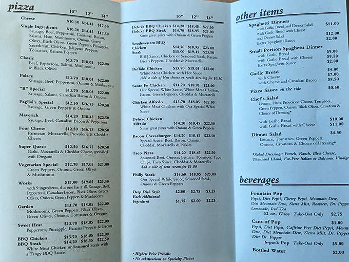 Decisions, decisions! Pagliai's menu offers everything from classic combinations to their legendary specialty pies, all at reasonable prices.