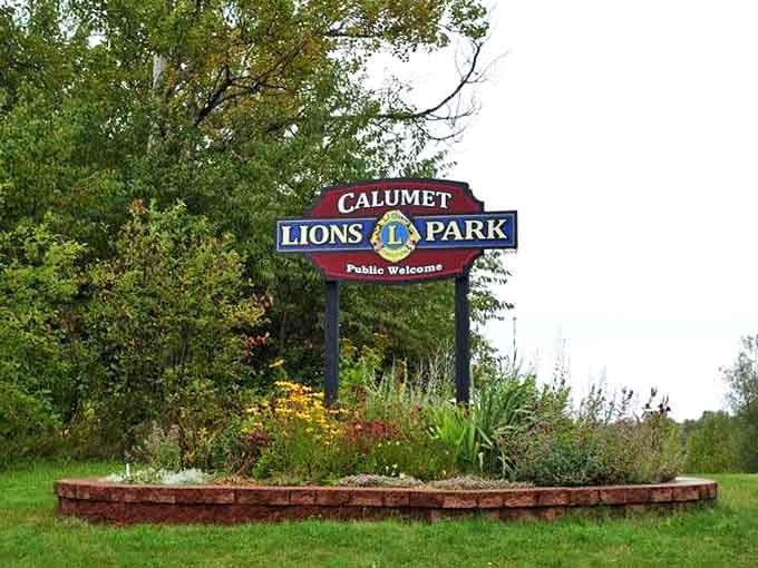 Calumet Lions Park welcomes visitors with small-town charm and community pride, a gathering place where generations have created memories.