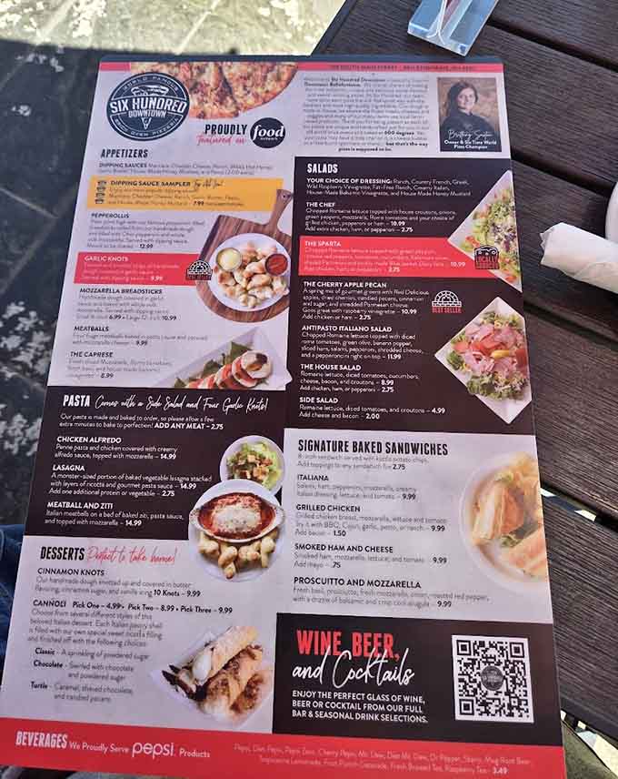 This menu reads like a greatest hits album of Italian-American comfort food, from garlic knots to Detroit-style pizza perfection.