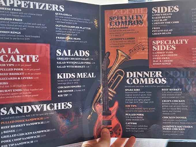 The menu at Smokin' Notes reads like a love letter to meat lovers everywhere. Decisions, decisions!