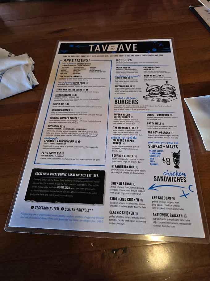 This menu holds the roadmap to burger bliss, with options that'll make decision-making delightfully difficult.