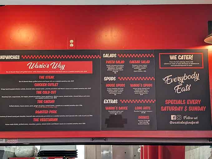The menu board tells you everything you need to know: this is where sandwiches become art.