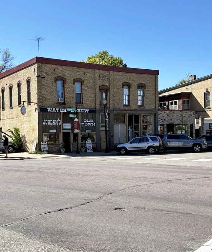 The historic building stands proudly on the corner, looking exactly like the kind of place where adventures in antiquing begin.
