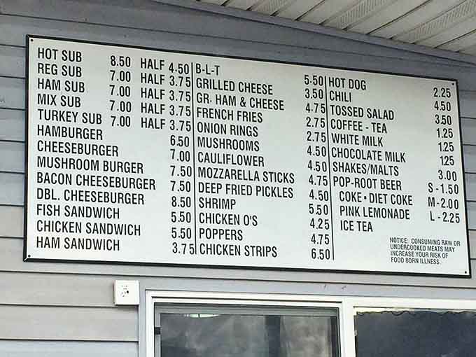 The no-nonsense menu board tells you everything you need to know: this place is serious about burgers, with all the classic accompaniments standing by.