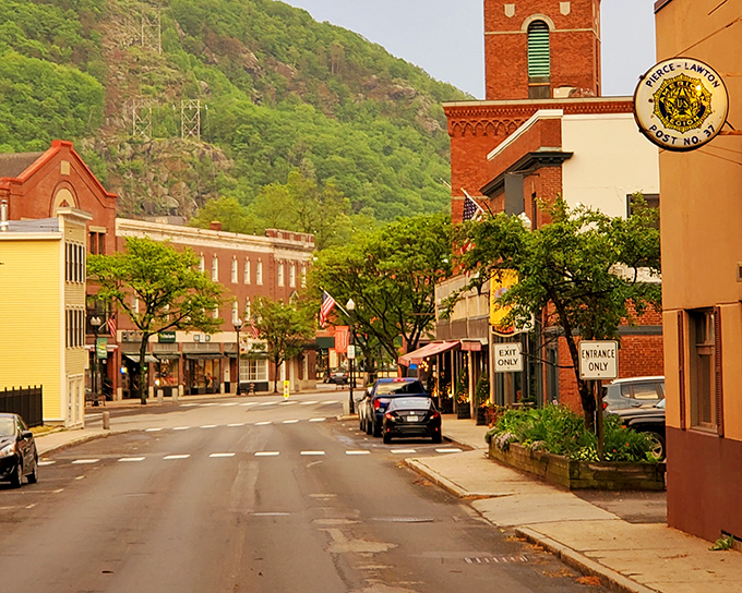 Westminster Street features well-preserved 19th-century buildings that house local businesses, maintaining their historic character while serving modern needs.