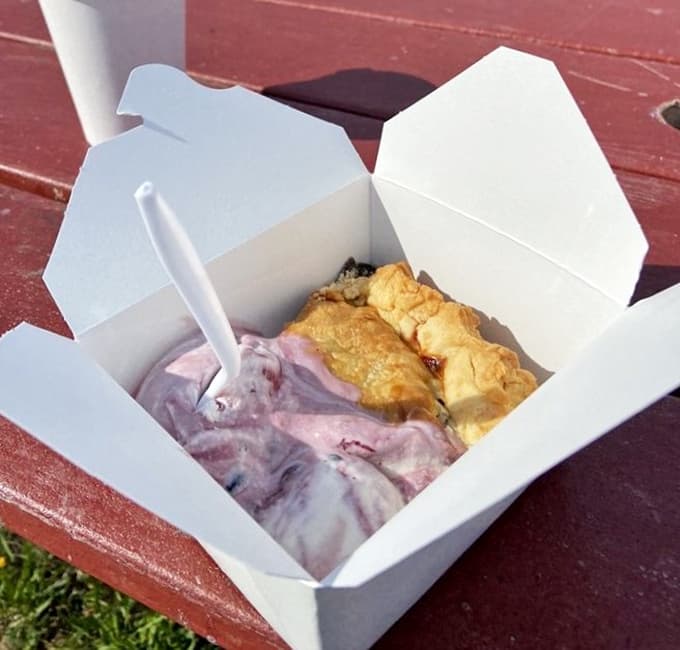 Blueberry ice cream so purple and perfect, it looks like summer decided to take frozen form and wait for you.