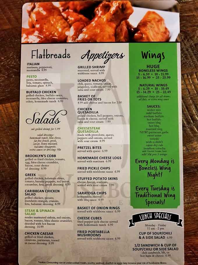 This menu reads like a love letter to American tavern classics, executed with care.