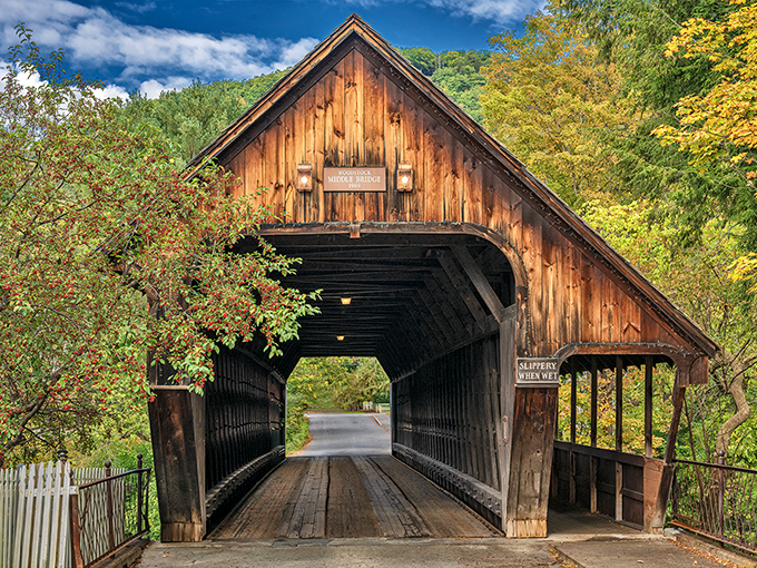 Middle Bridge This wooden time machine doesn't just span the Ottauquechee River&mdash;it connects present-day visitors to Vermont's storied past.