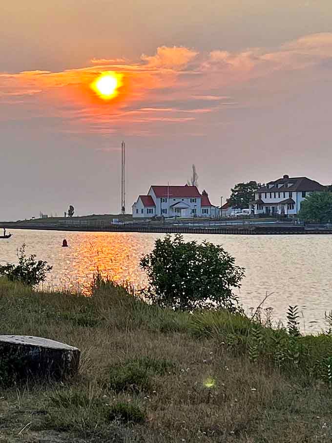 When the sun bids farewell over Elberta's harbor, even the most dedicated photographers struggle to capture what the eyes can truly see.