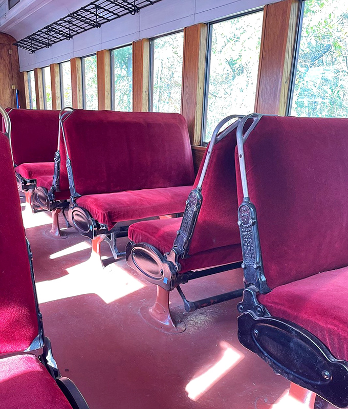 Step back in time with these plush velvet seats and polished wood interiors &ndash; railroad luxury that makes modern airplane seats look like medieval torture devices.