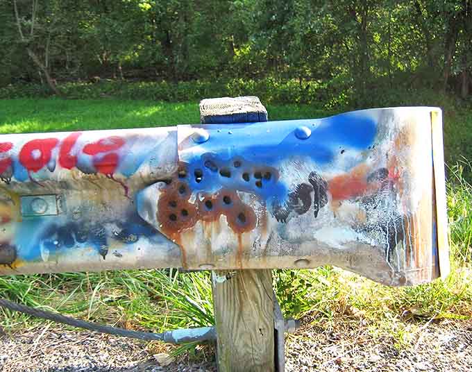 Time and teenagers have transformed ordinary guardrails into a patchwork quilt of colors, messages, and memories.