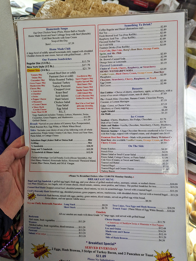 The menu at Cecil's reads like a love letter to traditional deli fare, with sandwiches categorized with delicious military precision.