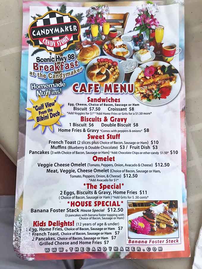 Breakfast at the Candymaker isn't just a meal &ndash; it's a celebration with banana foster pancakes and biscuits swimming in gravy.