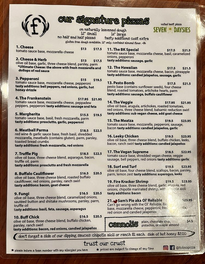 The menu board reveals a treasure map of flavor combinations that will make your taste buds dance with joy.