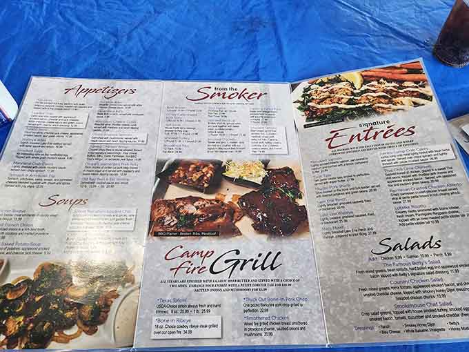 This menu holds the secrets to happiness, with prime rib taking center stage like the superstar it is.