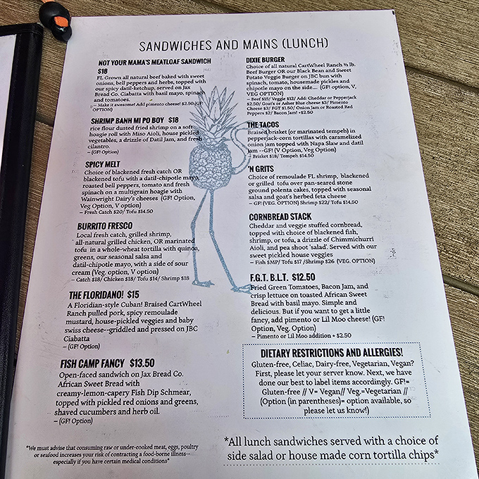 A tantalizing roadmap to flavor town, featuring everything from "Not Your Mama's Meatloaf Sandwich" to those legendary beef brisket tacos that keep locals coming back.