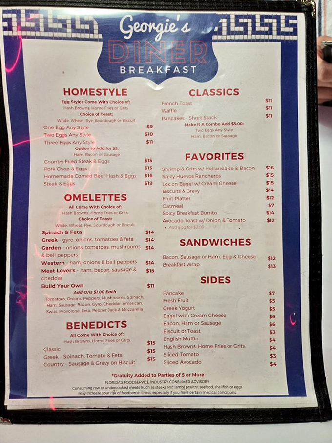 Breakfast all day? Greek specialties? Classic comfort food? Georgie's menu reads like a love letter to hungry people everywhere.