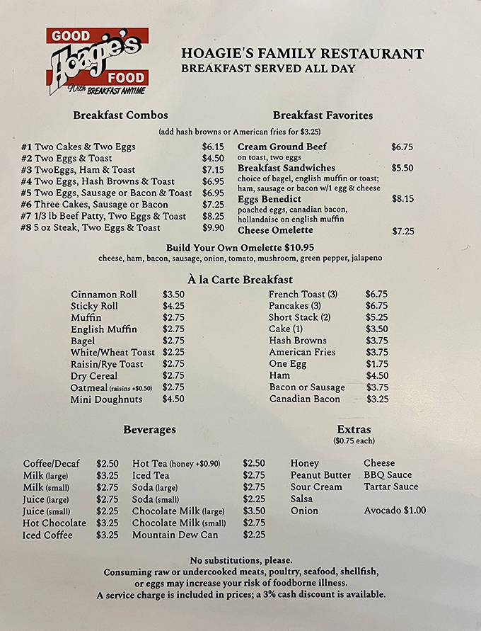 Breakfast combos that don't need fancy names &ndash; just straightforward morning perfection with those legendary pancakes front and center.