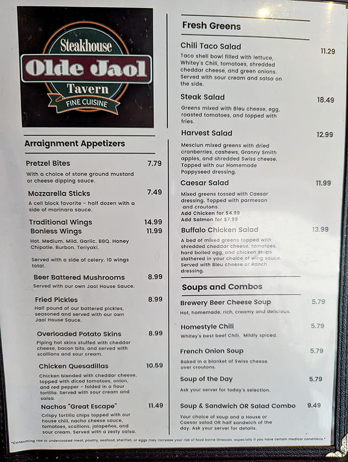 Arraignment Appetizers lead to delicious "sentences" of steaks and seafood on this cleverly themed menu that delivers on flavor.