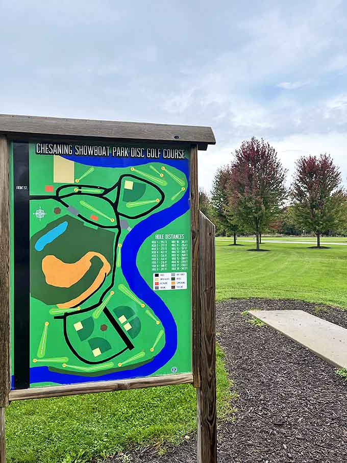 Showboat Park's disc golf course proves that small towns know how to have fun without breaking the bank or requiring a membership fee.