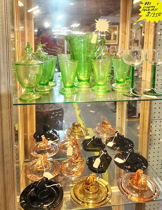 Uranium glass glows with otherworldly charm, a collection that's both beautiful and slightly radioactive &ndash; beauty with a bite!