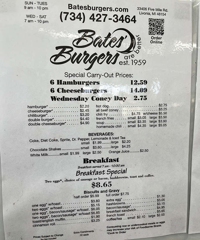 The menu board tells a story of simplicity and value &ndash; no fancy descriptions needed when the food speaks for itself.