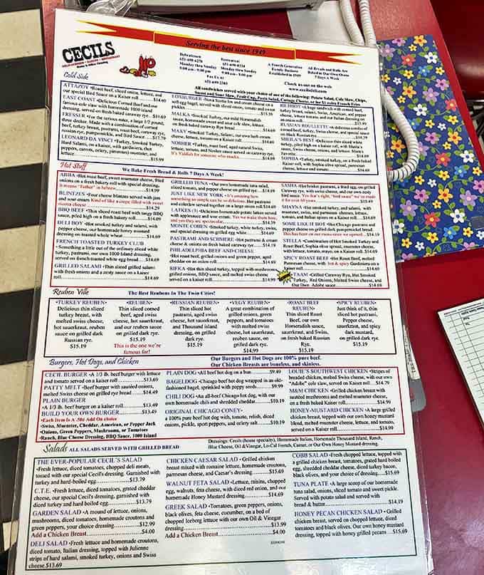 Cecil's menu reads like a novel where every character is delicious &ndash; the Reuben section alone deserves a Pulitzer.