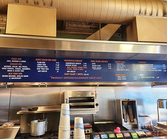 The menu board tells the whole delicious story &ndash; straightforward American classics that have satisfied hungry Kalamazoo residents for generations without fancy frills.