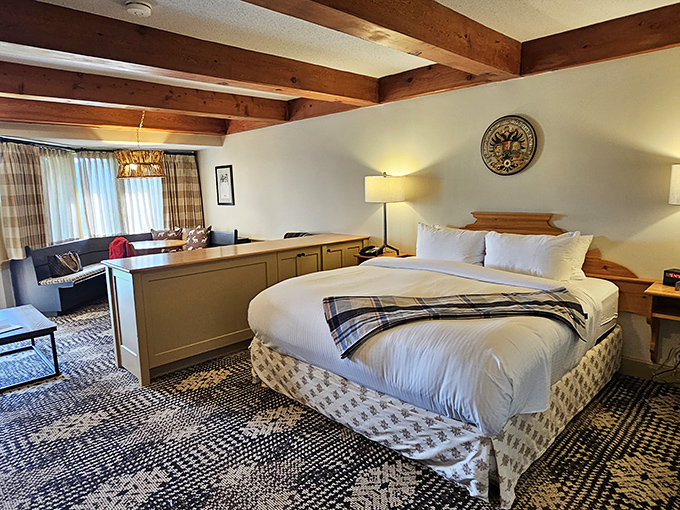 Cozy meets elegant in these mountain-view havens, where exposed beams and plush bedding promise the sleep of your dreams.