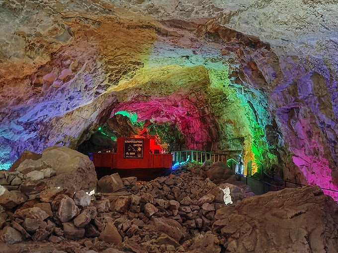 Technicolor dreamscape or ancient cave? At Grand Canyon Caverns Inn, it's wonderfully, bizarrely both.