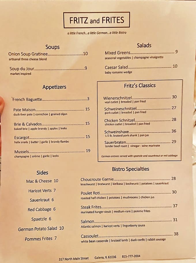 The menu reads like a love letter to European cuisine, with French and German classics sharing space in delicious harmony.