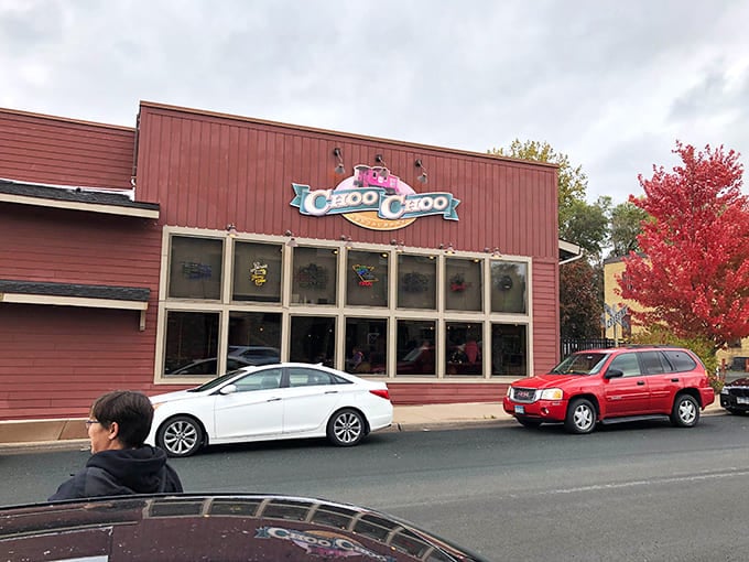 That playful exterior with its bright colors tells you this place doesn't take itself too seriously.