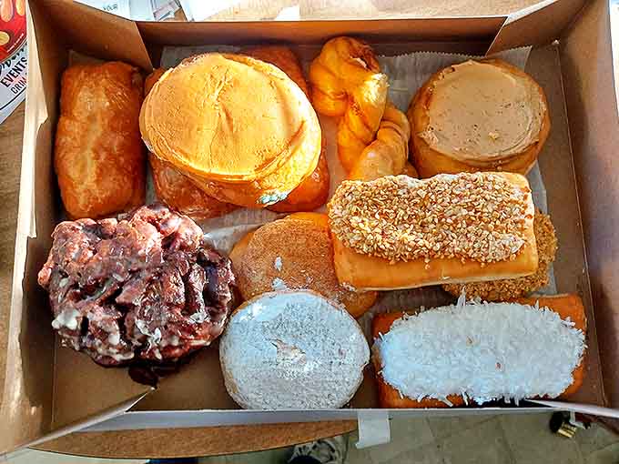 A box of assorted donuts from Groovy is like a greatest hits album, every track's a winner.
