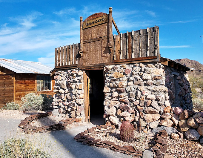 The bank's stone walls weren't just for show &ndash; they kept desperados from your deposits. That ornate wooden counter has seen fortunes won and lost.