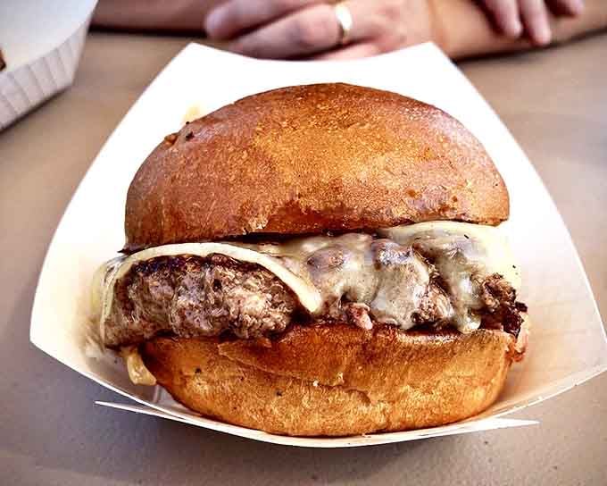 The legendary Bergstrom burger in all its glory &ndash; where melted cheese cascades down the patty like a dairy waterfall.