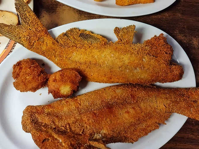 Golden, crispy fish fry perfection that's worth every mile of the drive, served with sides that complete the comfort food experience.