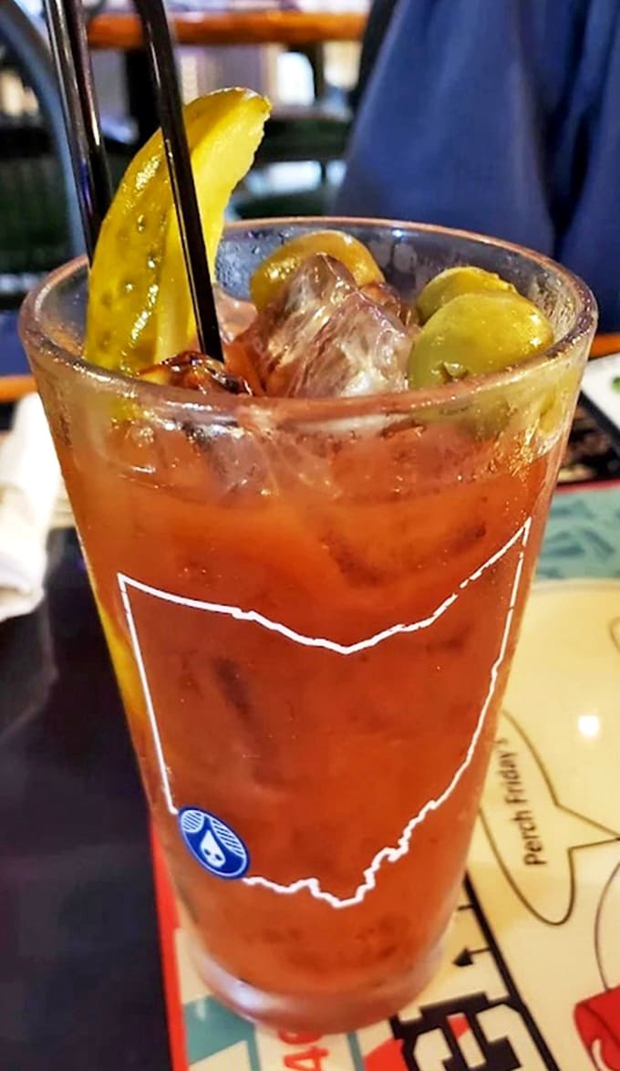 Ohio pride in liquid form &ndash; this Bloody Mary isn't just a drink, it's practically a side dish with its perfect spice balance.
