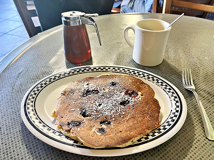 Blueberry pancakes that deserve their legendary status &ndash; fluffy, golden discs studded with juicy berries that burst with every bite.