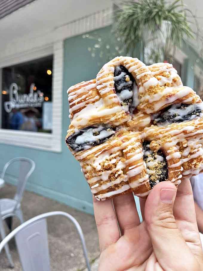 Layers upon flaky layers cradle wild blueberries in a pastry that makes you question if you've ever truly experienced breakfast before.