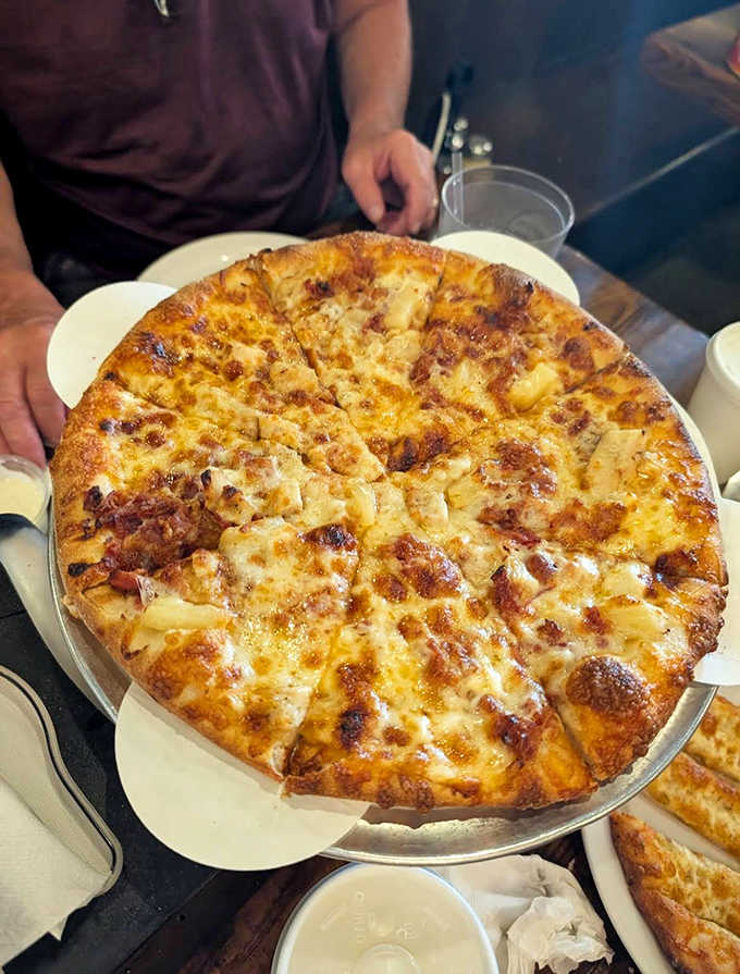 This buffalo chicken pizza isn't playing around &ndash; the perfect balance of spicy, tangy, and creamy that makes you wonder why all pizzas can't taste this good.